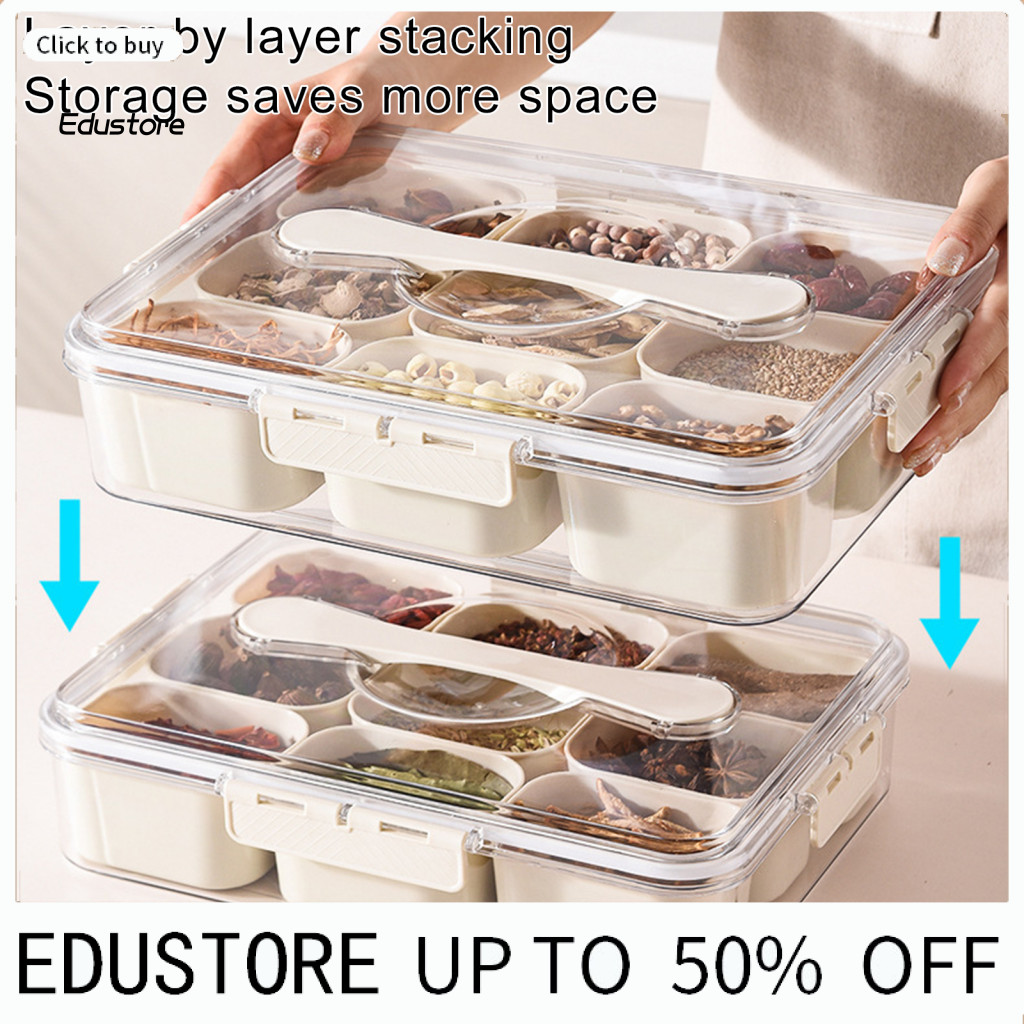Clear Candy Organizer Multi-compartment Snack Container 9-compartment ...