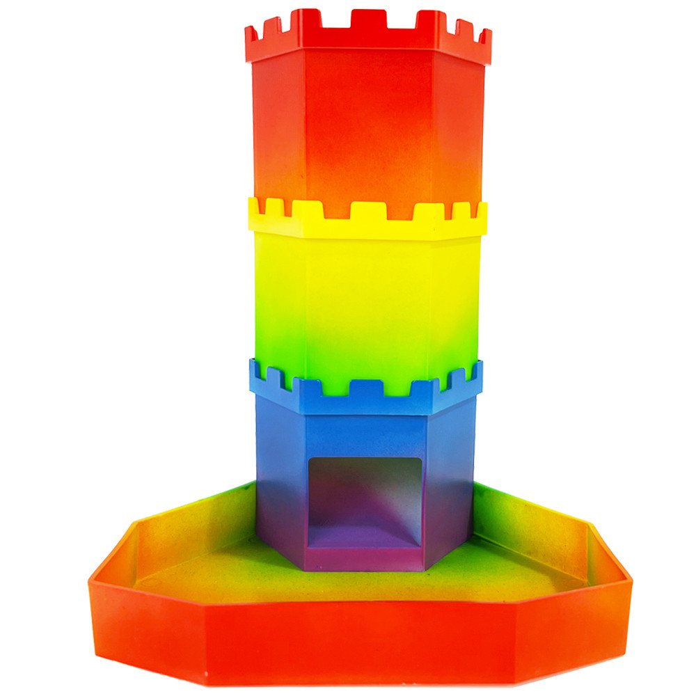 Dice Tower Rainbow Effect Dice Rolling Tower Castle Dice Tray Tower for ...