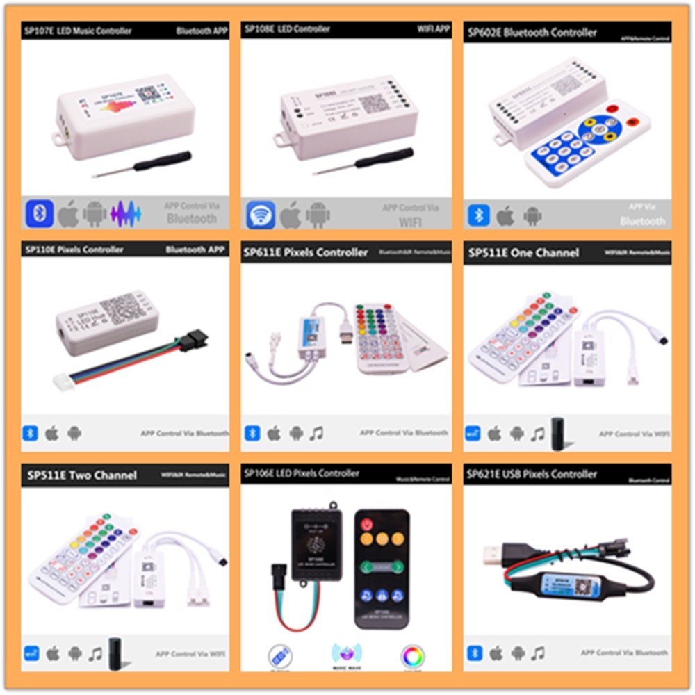 DC5V-24V WS2812B WS2811 Led Pixels Strip Controller SP105E SP106E ...