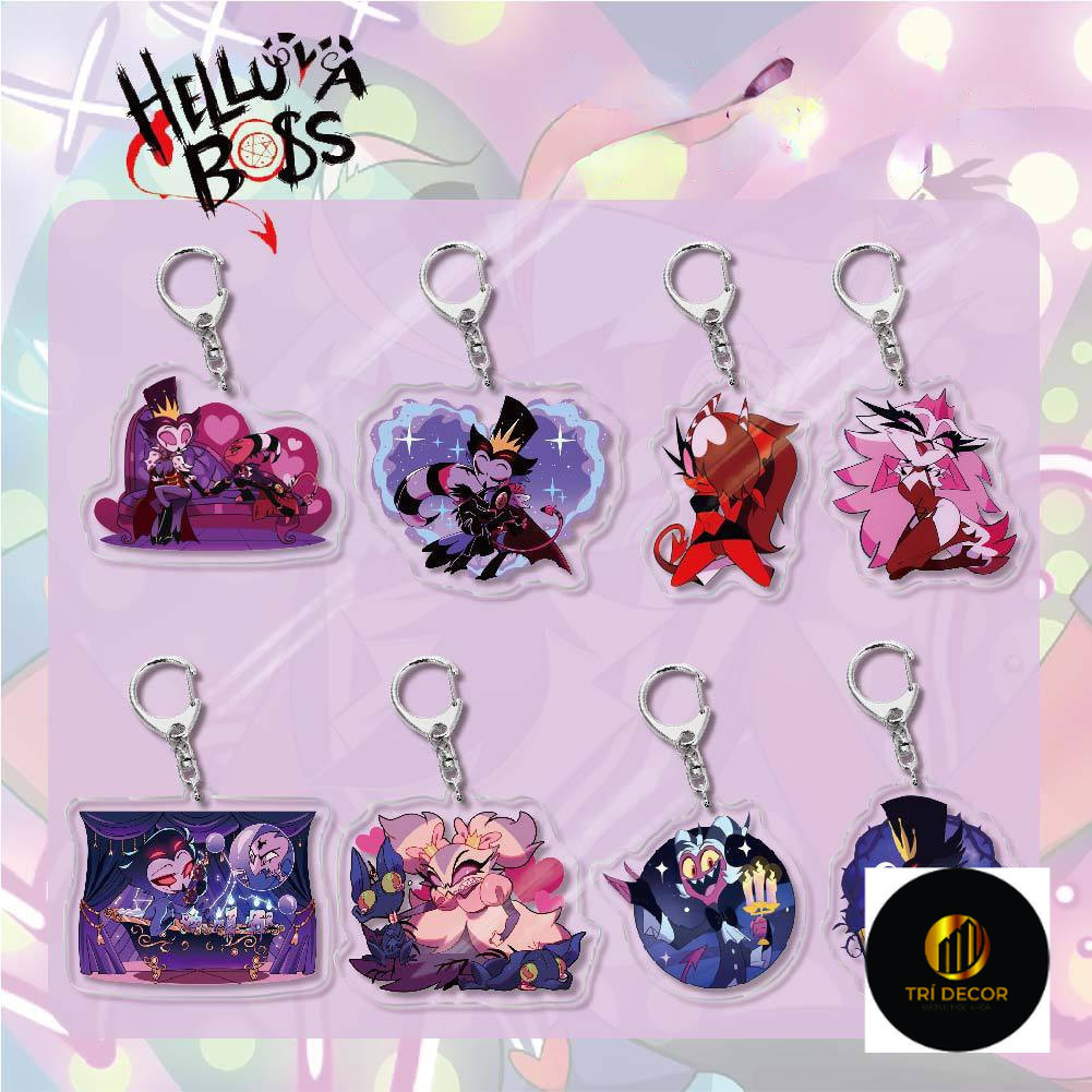 Blitzy Loona Moxxixie Anime Keychain Helluva Boss Acrylic Key Chain Bag ...