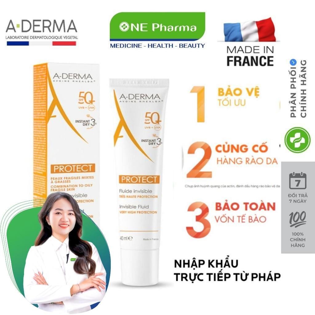 A-derma Solar Protect Fluido Invisible Spf 50+ Sunscreen - New ...