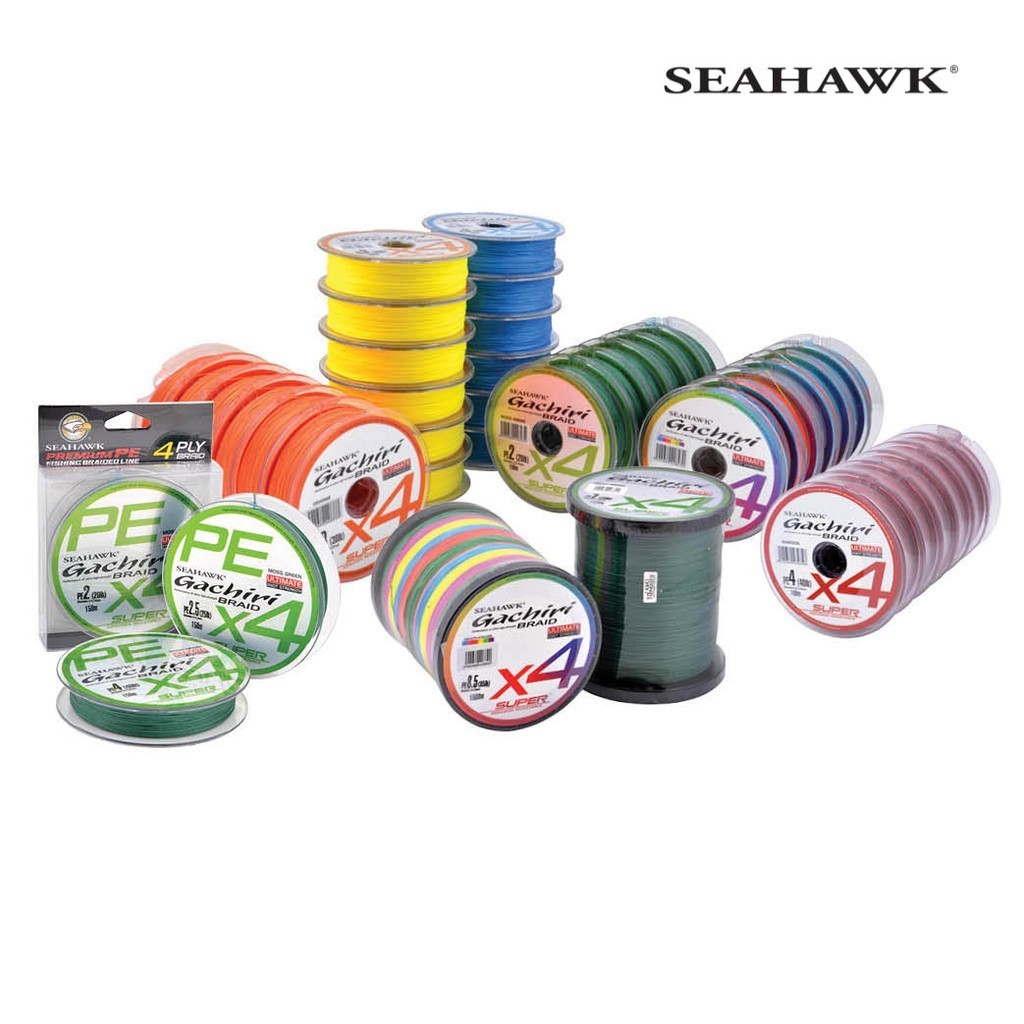 Seahawk Gachiri 4X Braided Lines Black Blue Grey Maroon Moss Green 100m 10LB-85LB | Shopee Malaysia