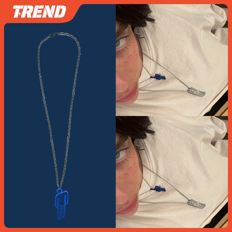 Billie Eilish HIT ME HARD AND SOFT BLUE BLOHSH NECKLACE Pendant Men'S ...