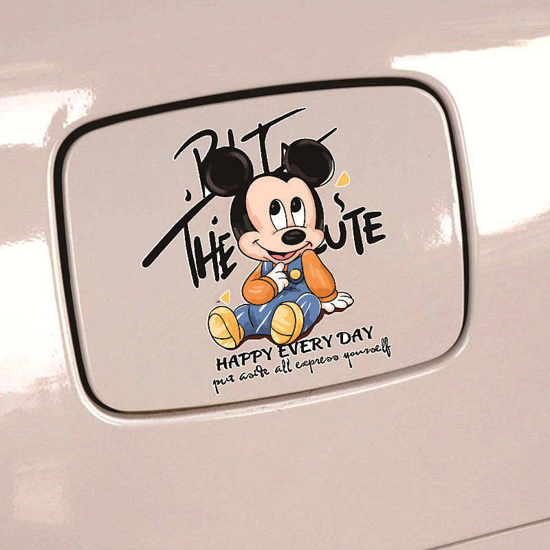 Mickey Mickey Minnie Trendy Cartoon Cute Scratches Block Fuel Tank Car ...