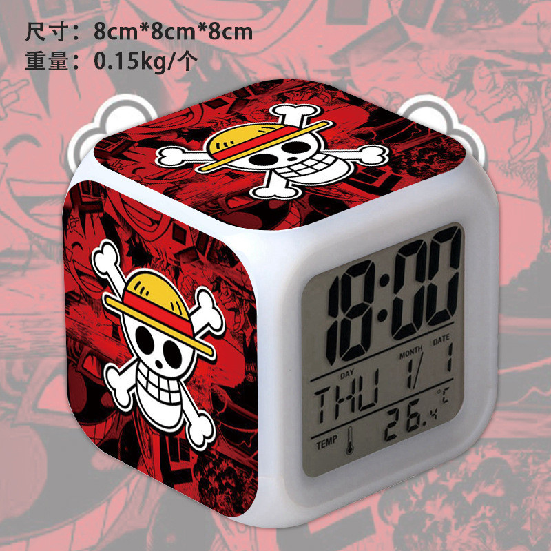 Anime One Piece Alarm Clock One Piece Colorful Color-changing LED Alarm ...