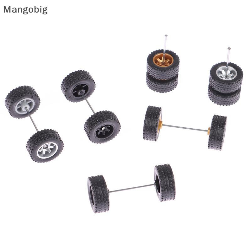 Mangobig 1/64 Model Car Wheels With Rubber Tires Plastic Basic Modified ...