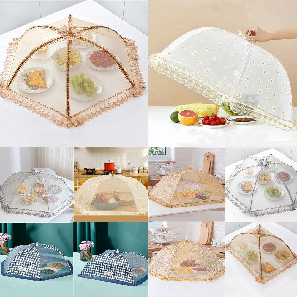 Umbrella Mesh Folding Mesh Fly Repellent Dining Table Food Set Picnic ...