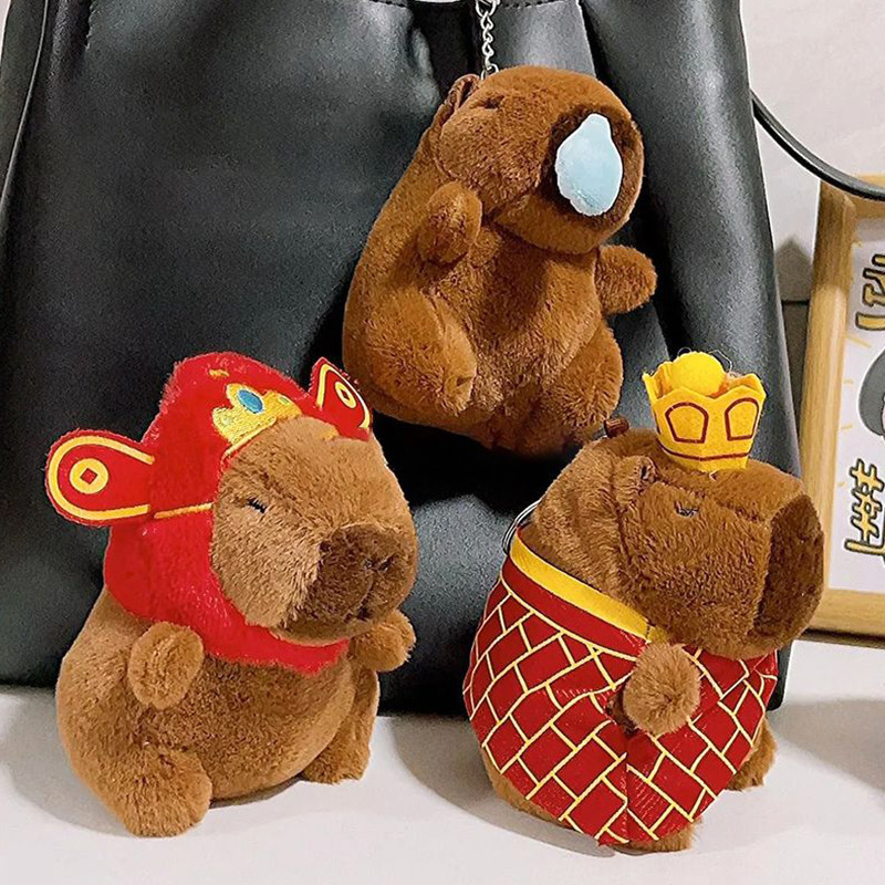 Capybara Key Chain Creative Plush Capibala Pendant Funny Cartoon Key ...
