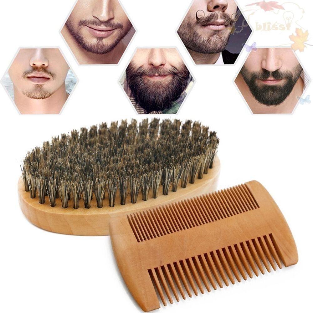 BLISS 2/3pcs Beard Brush and Comb Set, Boar Bristle Anti-Static Men ...