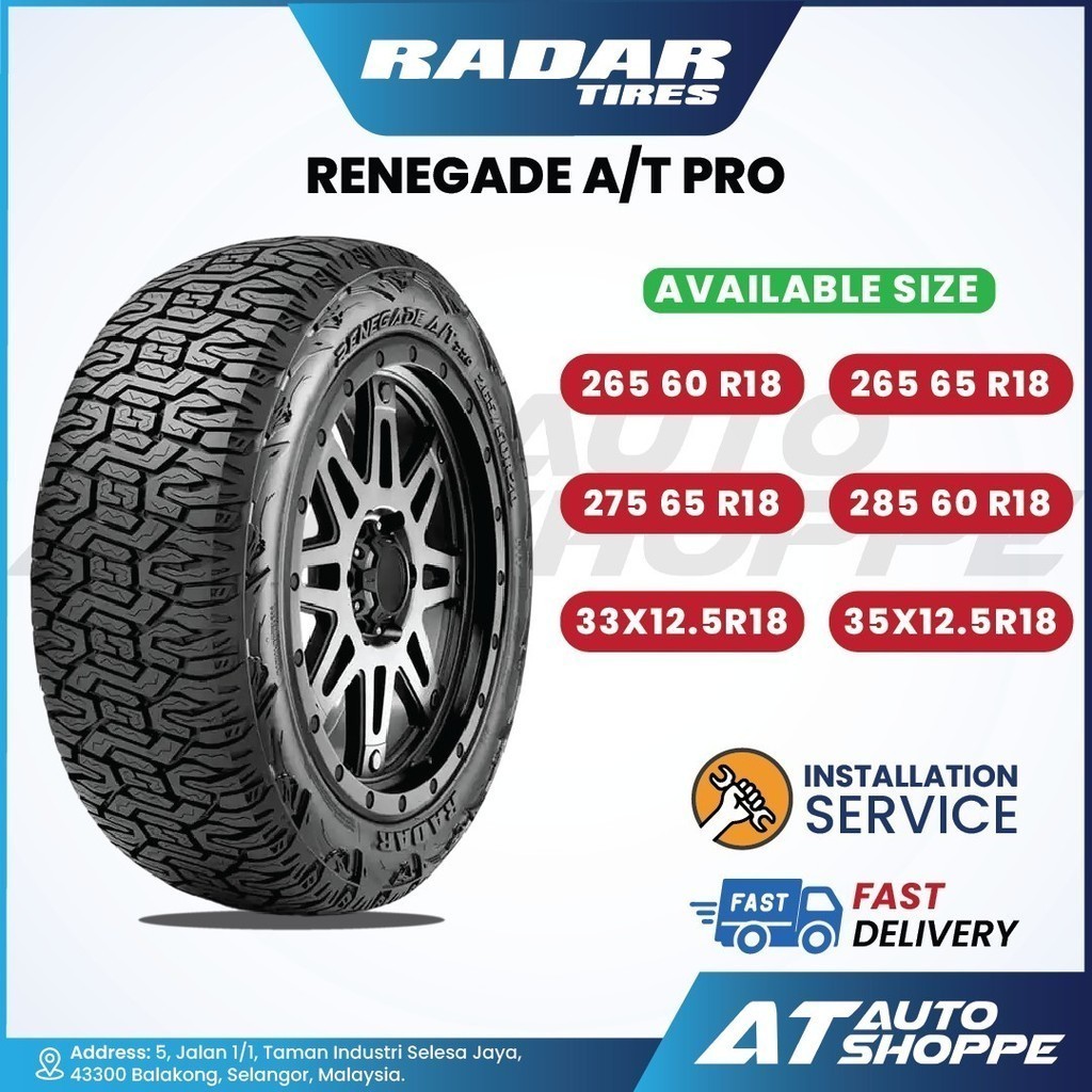 Radar Renegade AT Pro 18" Tyre 265 275 285 60 65 33 35 12.5 R18 4X4 4WD (1 Tire) | Shopee Malaysia