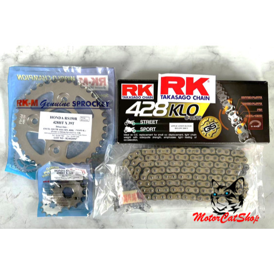 Original RK Takasago Chain Sprocket RKM Set, Honda RS150R RS-X150 (428H ...