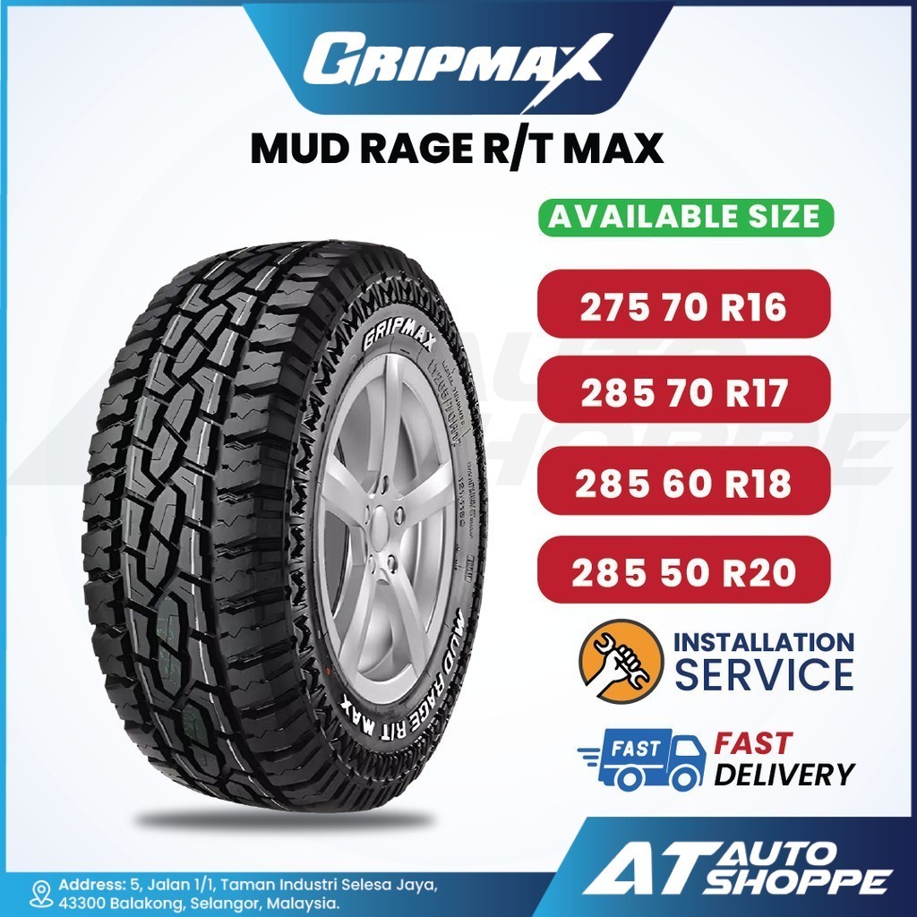 Gripmax Mud Rage RT Max 16" 275 70 R16 17" 285 70 R17 18" 285 60 R18 20" 285 50 R20 4X4 4WD Tyre ...