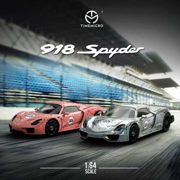 Time Micro 1: 64 Porsche 918 Spyder Pink Pig Silver Pig Coating Alloy ...