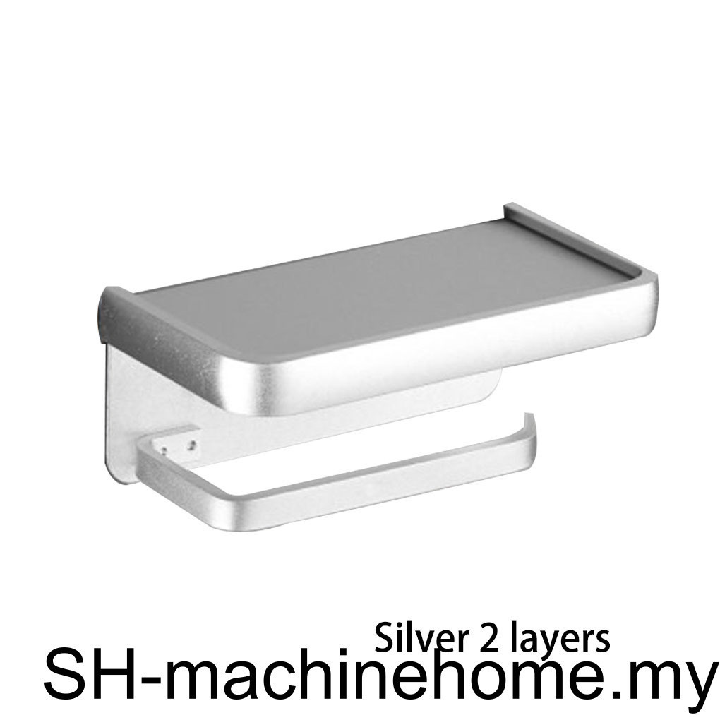 Wall Mounted Punch-free Roll Tissues Holder Toilet Paper Napkin Shelf ...