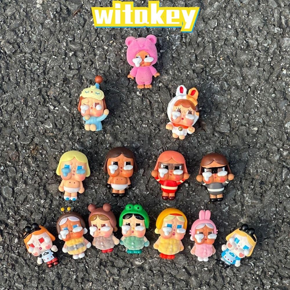 WITAKEY Crybaby Box, Crying Again Series Cartoon Mini Ornaments, Flocking POP MART Popbean Box ...