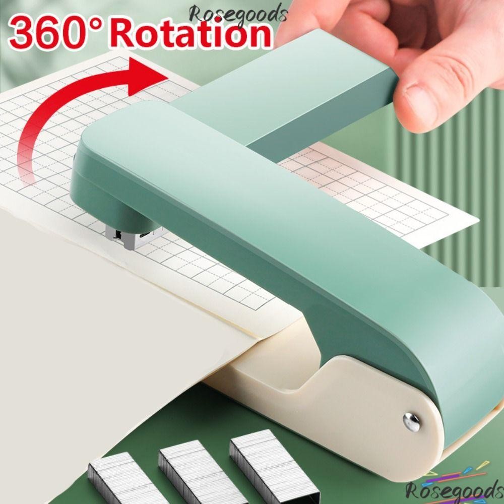 ROSEGOODS Stapler, Use 24/6 Staples 360 Degree Rotary Long Stapler ...