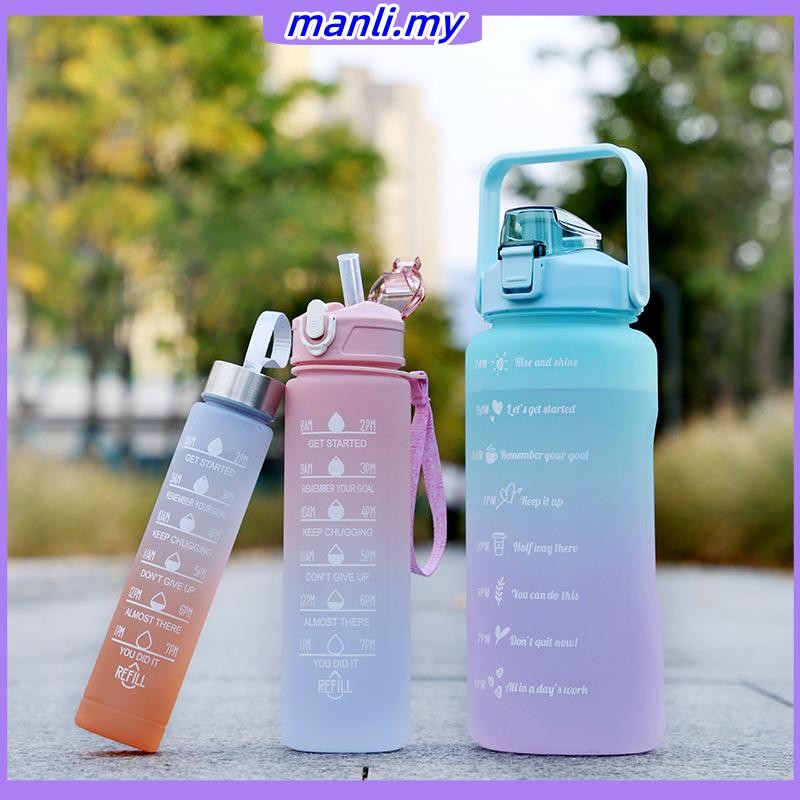 Gemful Large Water Bottle 2L with Time Marker and Straw BPA-Free 水瓶 ...