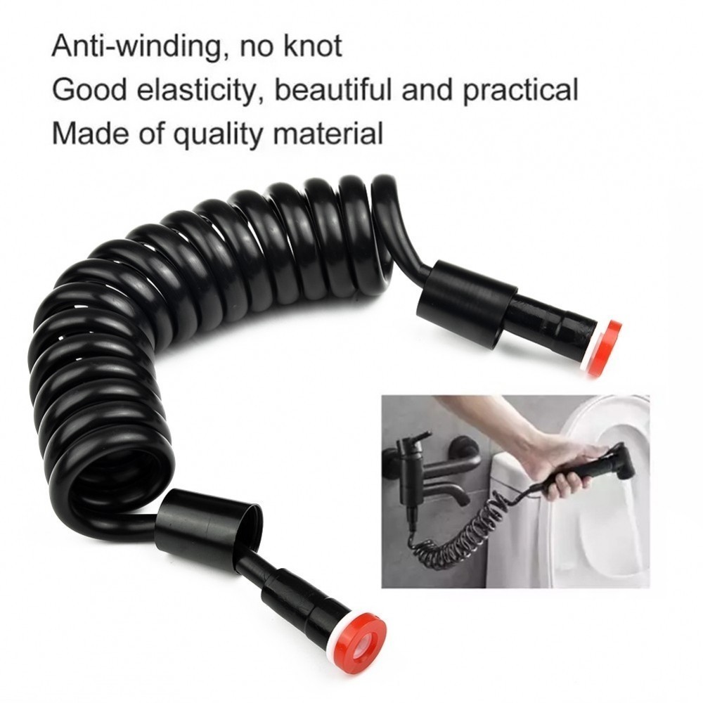 Flexible Retractable Shower Extension Hose Shower Hose 2M Black Good ...