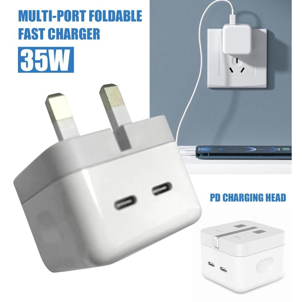 35W PD Charger Type C Dual Port USB C Power Adapter Fast Charging Quick ...