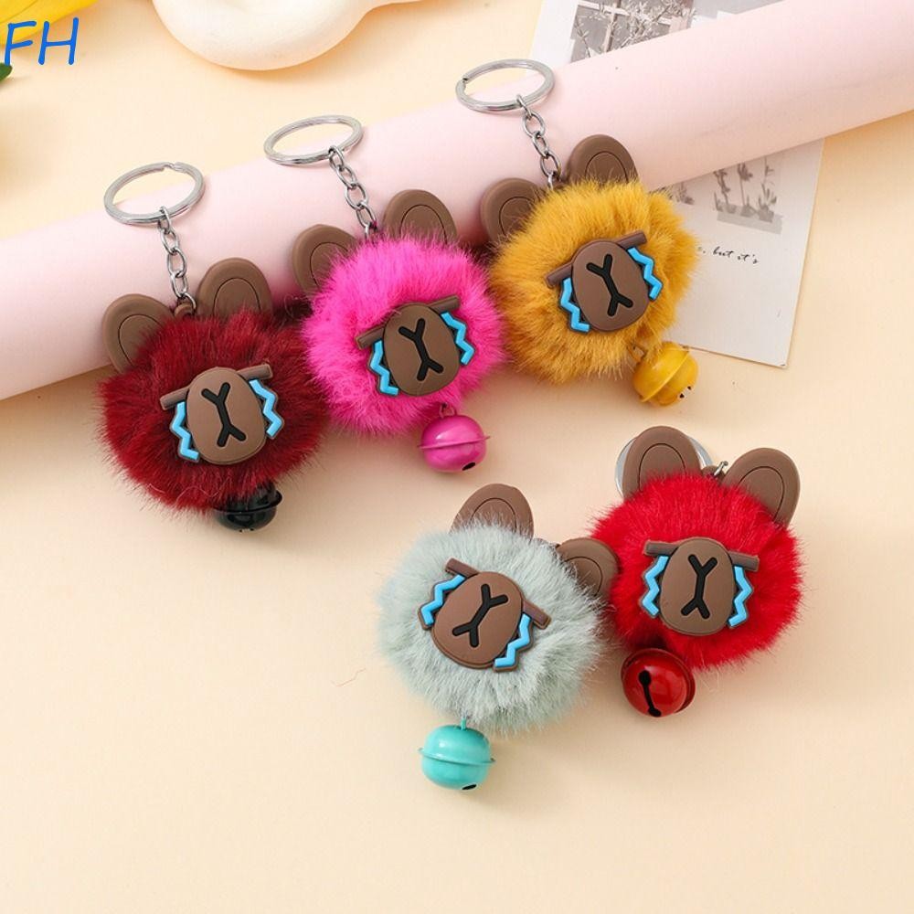 FENGHA Bunny Key Ring, Rabbit Fur Hairy Capybara Fur Keychain, Fashion ...