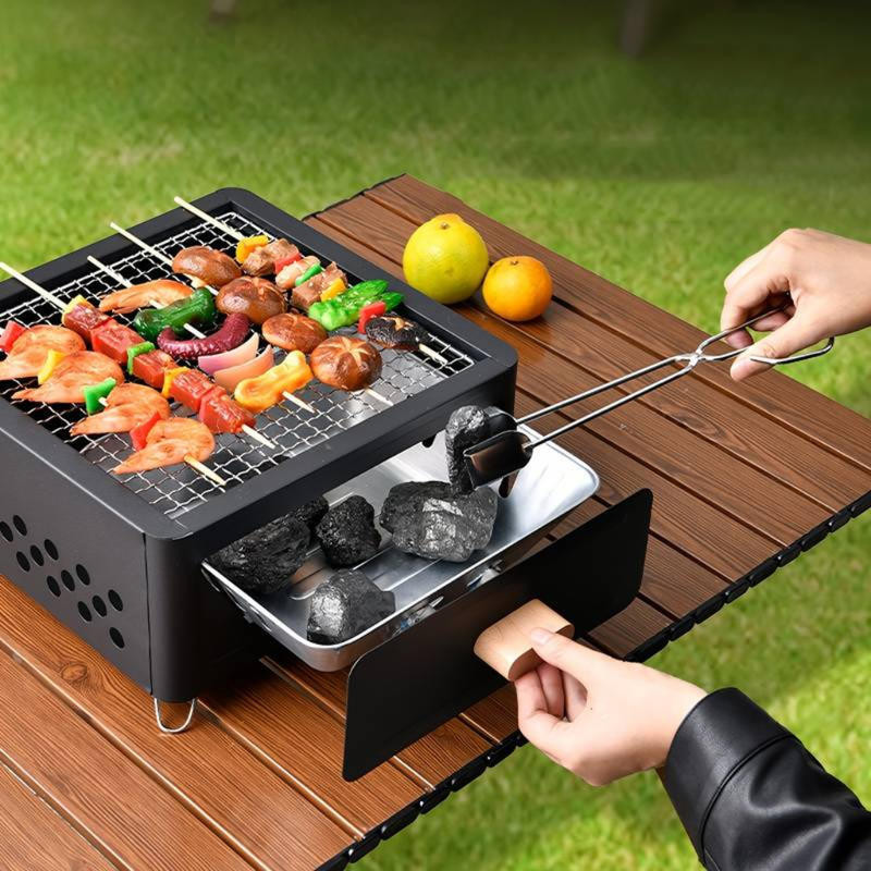 Portable Burning Coal Barbecue Grill Iron/Camp/Open-air Barbecue Grill ...
