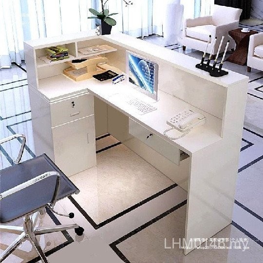 Company Simple Corner Front Desk Counter Reception Desk Office Front ...