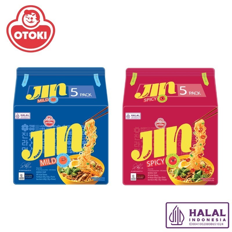 Halal Otoki Jin Ramen Mild / Spicy/ Cheesy / Sari Multipack (120gx5pack) | Shopee Malaysia