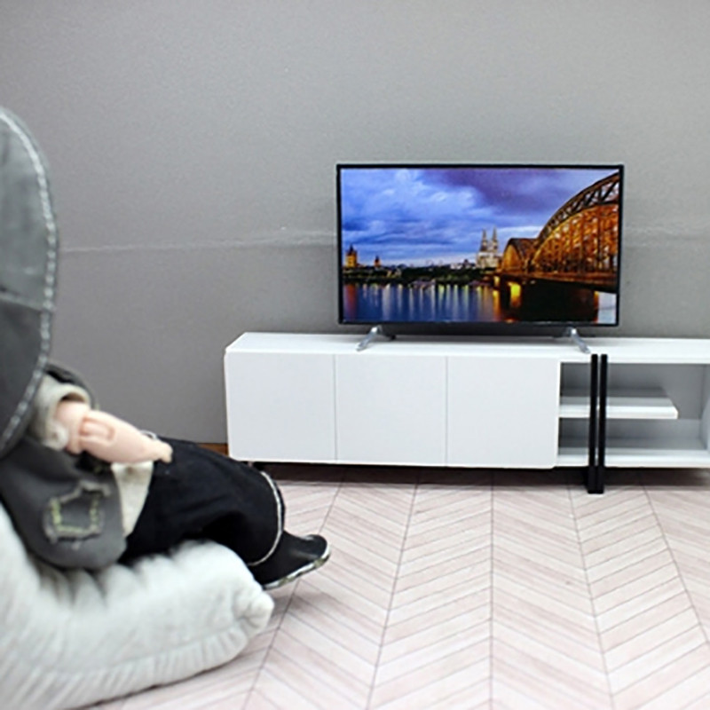 [prosperityus] 1 Piece Dollhouse Miniature DIY Wide Screen Television ...