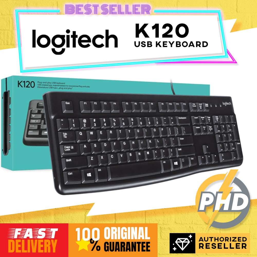 Logitech K120 Wired Keyboard for Windows, USB Plug-and-Play, Full-Size ...
