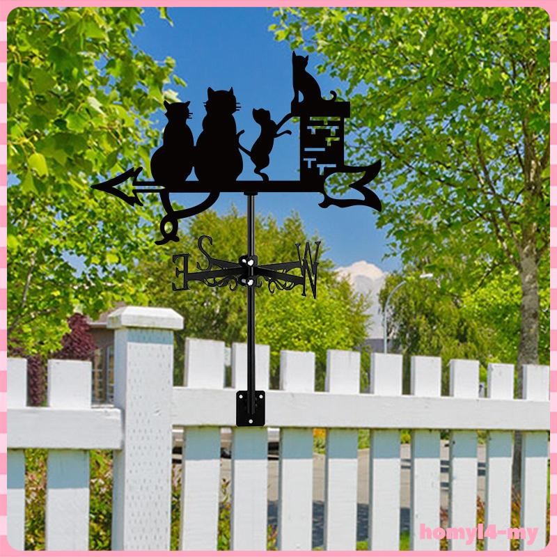 [HomyldfMY] Cat Figurine Weather Vane Weathervane Metal Animal Wind ...
