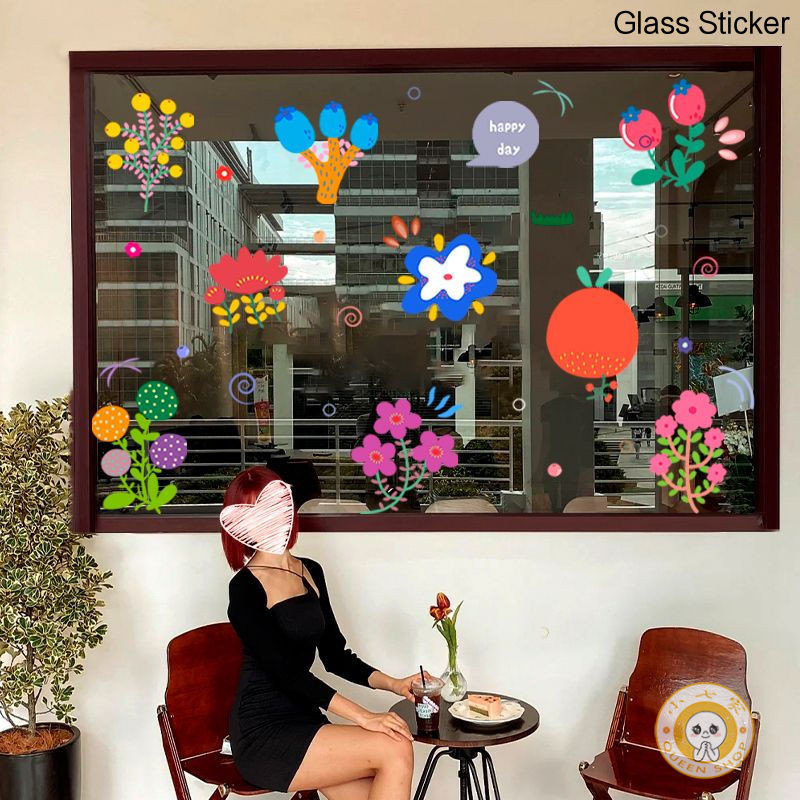 Cartoon Hand-painted Flower Decorative Stickers Clothing Milk Tea ...