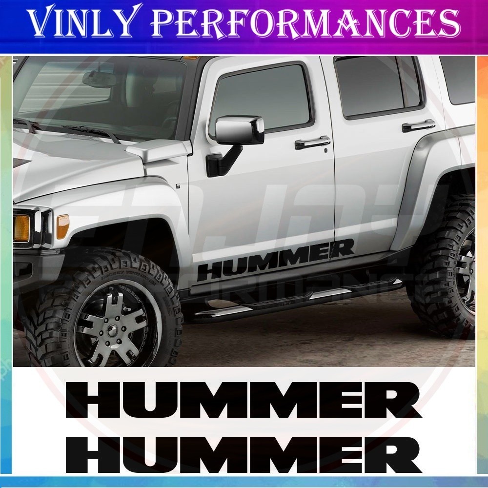 2PCS Car Door Line Letter Stickers Hummer H1 H2 HX HEV H3T H3 ...