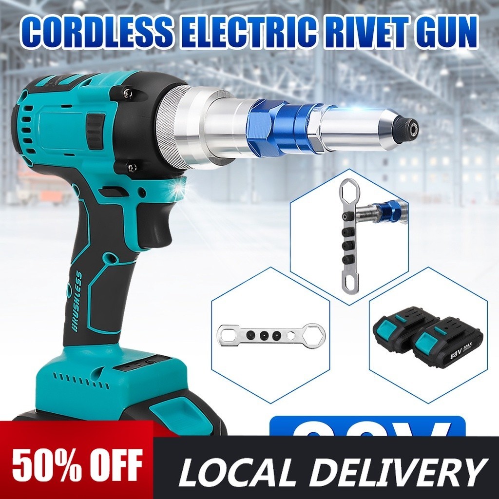 11000N 88V Electric Rivet Guns 3.0-5.0mm Brushess Automatic Cordless ...