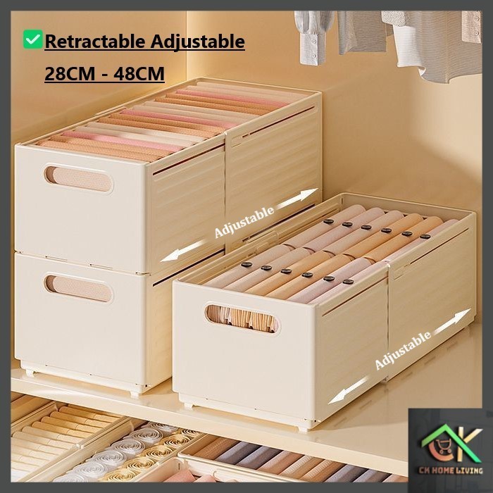 (🇲🇾🔥SALES) Adjustable Rectangle Storage Box Clothes Food Kitchen ...