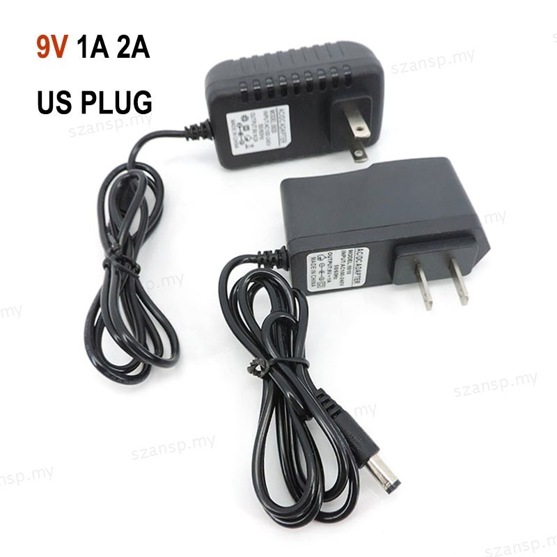 AC to DC adaptor 9 volt 9V 1A 2A 1000ma 2000ma US power supply adapter ...