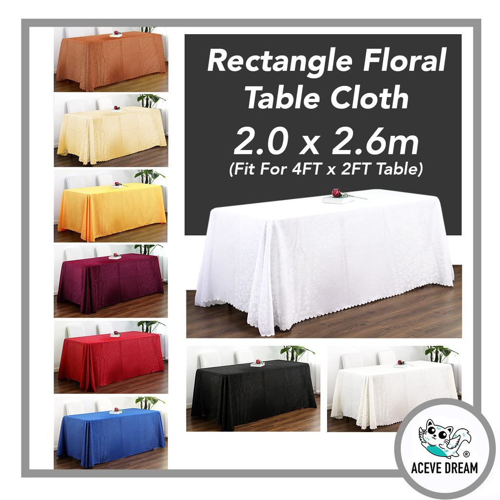 ACEVE DREAM READY STOCK Floral 2.0M x2.6M (Fit 4x2FT) Rectangle Table ...