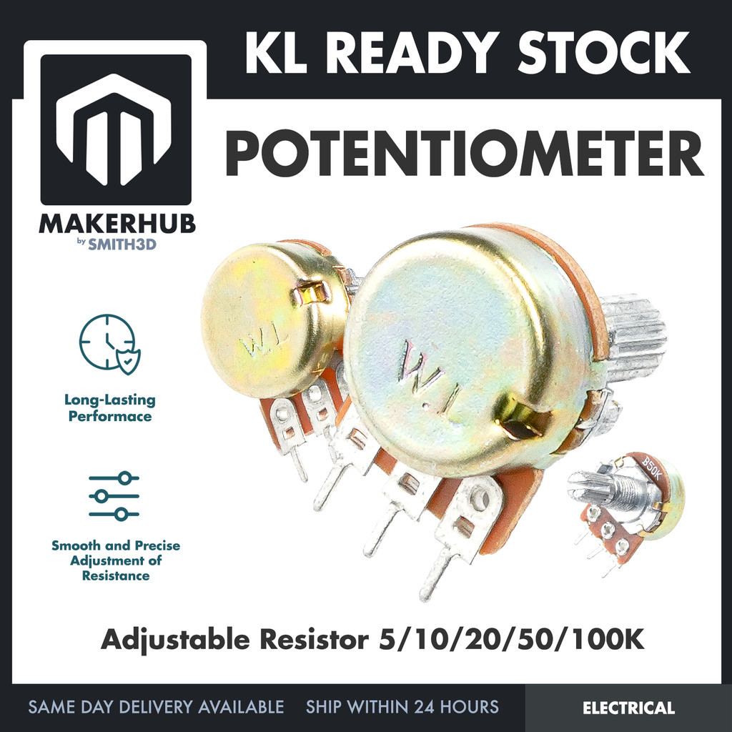 WH148 Potentiometer 15mm Shaft Lenght Variable Resistor Adjustable ...