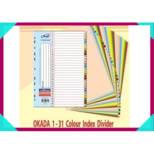 OKADA PAPER INDEX DIVIDER -(1 TO 31)/PAPER INDEX/INDEX DIVIDER | Shopee ...