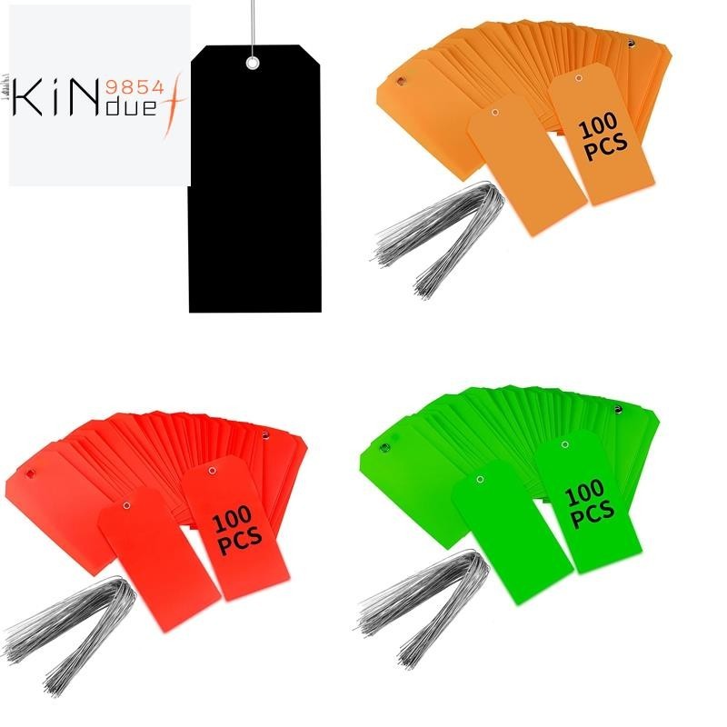 100 Pieces 4 3/4Inch X 2 3/8Inch Plastic Shipping Tags with Wires Blank ...