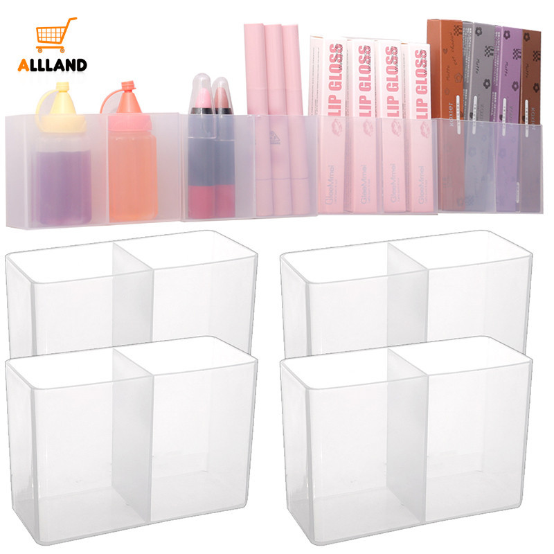 2/3 Pcs Portable Wall Mounted 2 Grids Transparent Plastic Storage Box ...