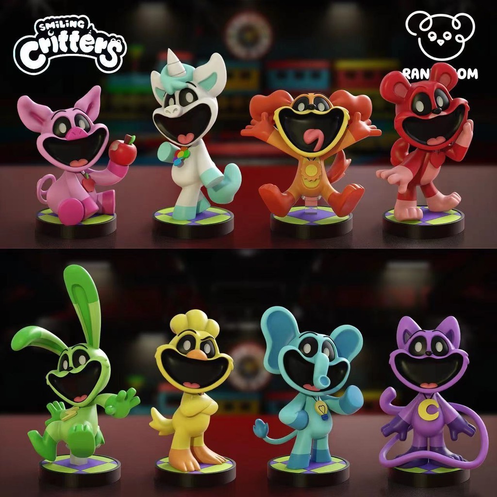 Smiling Critters 3-inch Smiling Animal 8 Dolls Desktop Cake Decoration ...