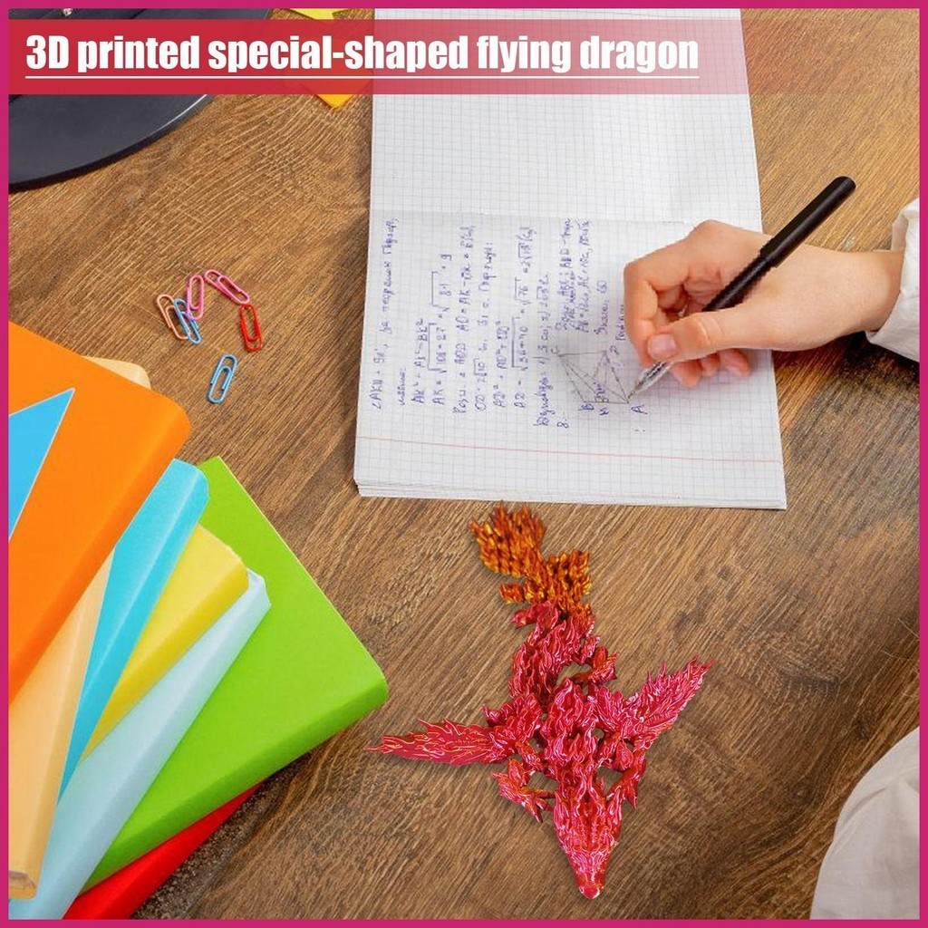 Dragon Desk Toy 3D Printed Dragon Statue Toy 3D Printed Flying Dragon ...