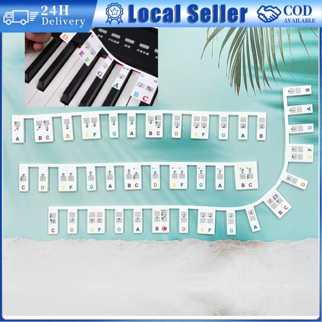 61/88 Keys Flexible Piano Keyboard Labels Piano Beginner Removable ...