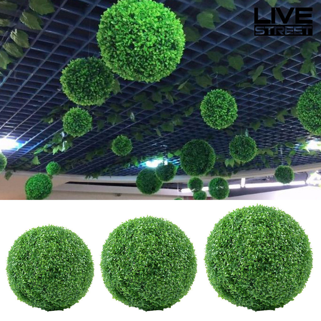 Livestreet Artificial Plant Topiary Ball Decoration Faux Boxwood Ball ...