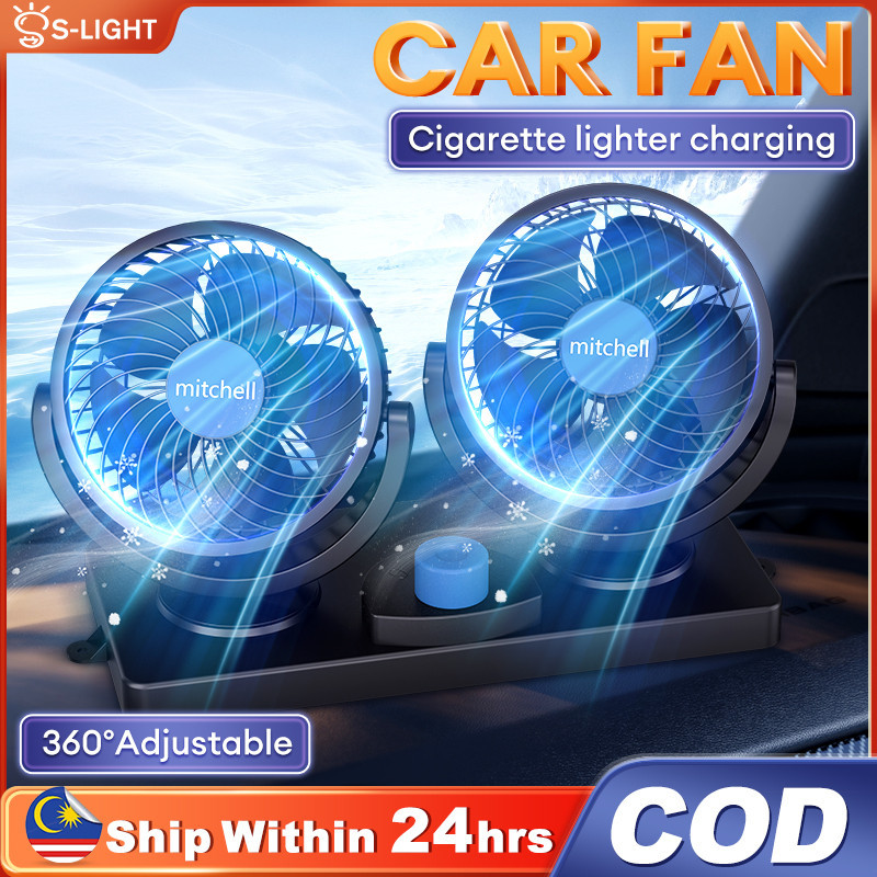 Car Strong Dual Fan Truck Kipas Air Conditioning Double Booster Cooler ...