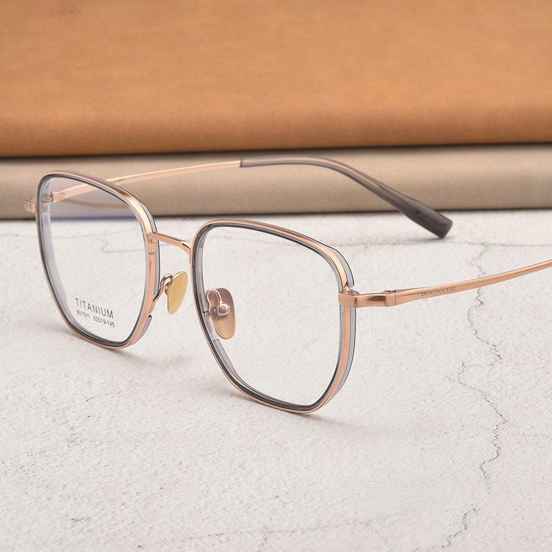 Ultra Light Glasses Frame TR90+Pure Titanium Men Women Multilateral ...