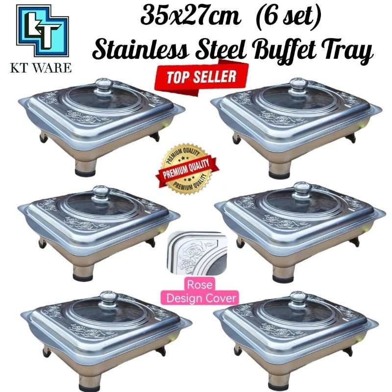 KT WARE 6 set 34x28 BUFFET set BUFFET EMBOSSED BUFFET FOOD TRAY SERVING ...