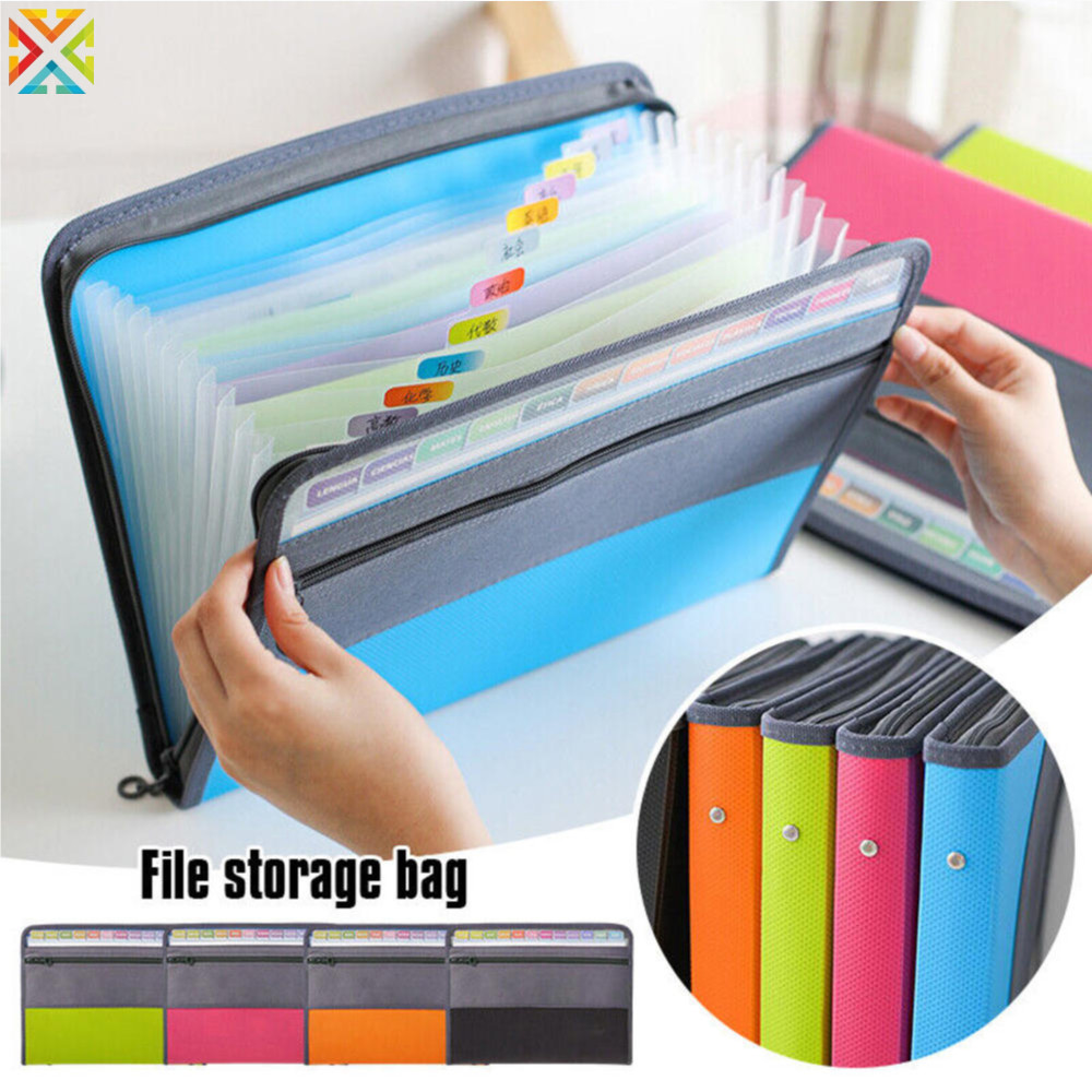 13-layer A4 Accordion Bag Double Zipper Folder Information Bag File Bag ...