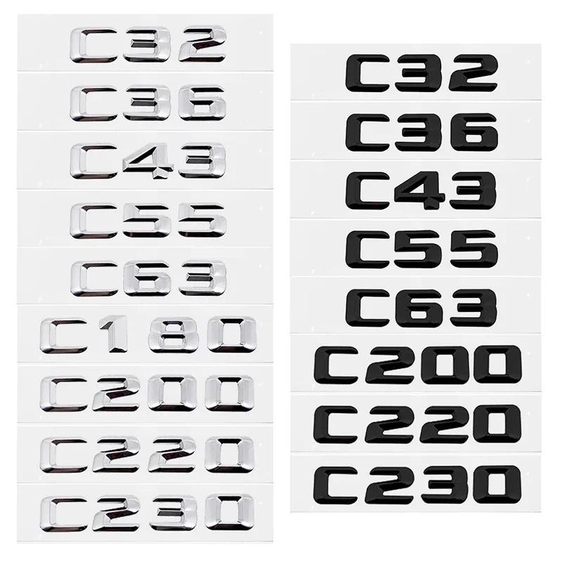 3D Car Tail Letter Stickers Badge for Mercedes Benz C Class C32 C36 C43 ...