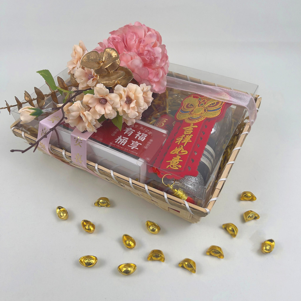 SHIOK Large Rectangular Rattan Basket Tray With PET Cover For Flower ...